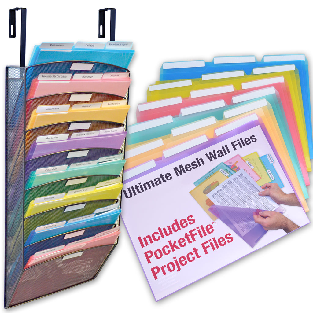 8-Slot Cubicle Mesh Wall File w/ PocketFiles | Ultimate Office