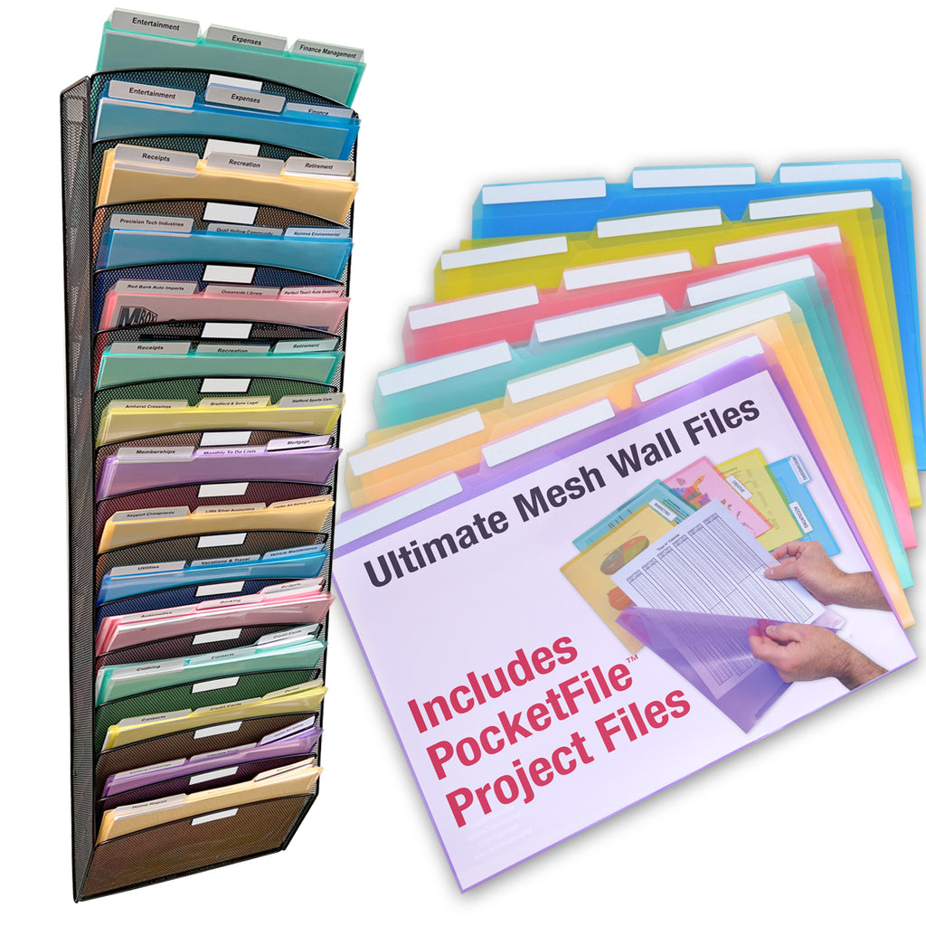 15-Slot High Capacity Mesh Wall File w/ PocketFiles | Ultimate Office