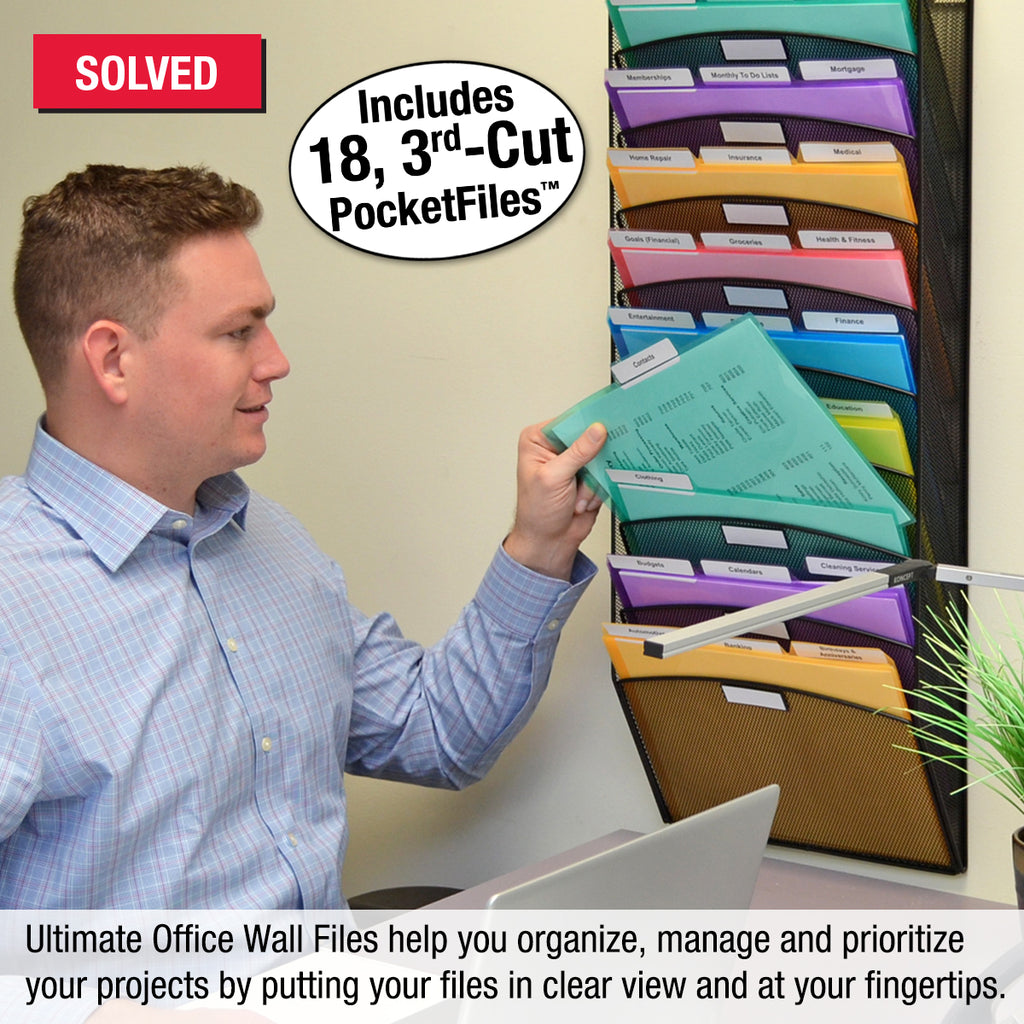 15-Slot High Capacity Mesh Wall File w/ PocketFiles | Ultimate Office
