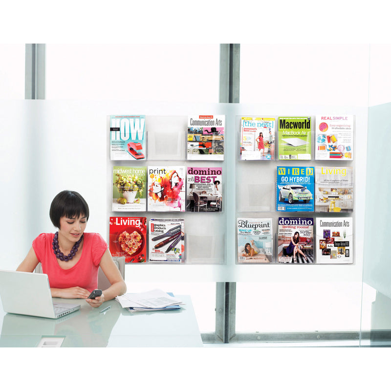 12 Magazine Clear, Vertical Tabletop Display | Ultimate Office