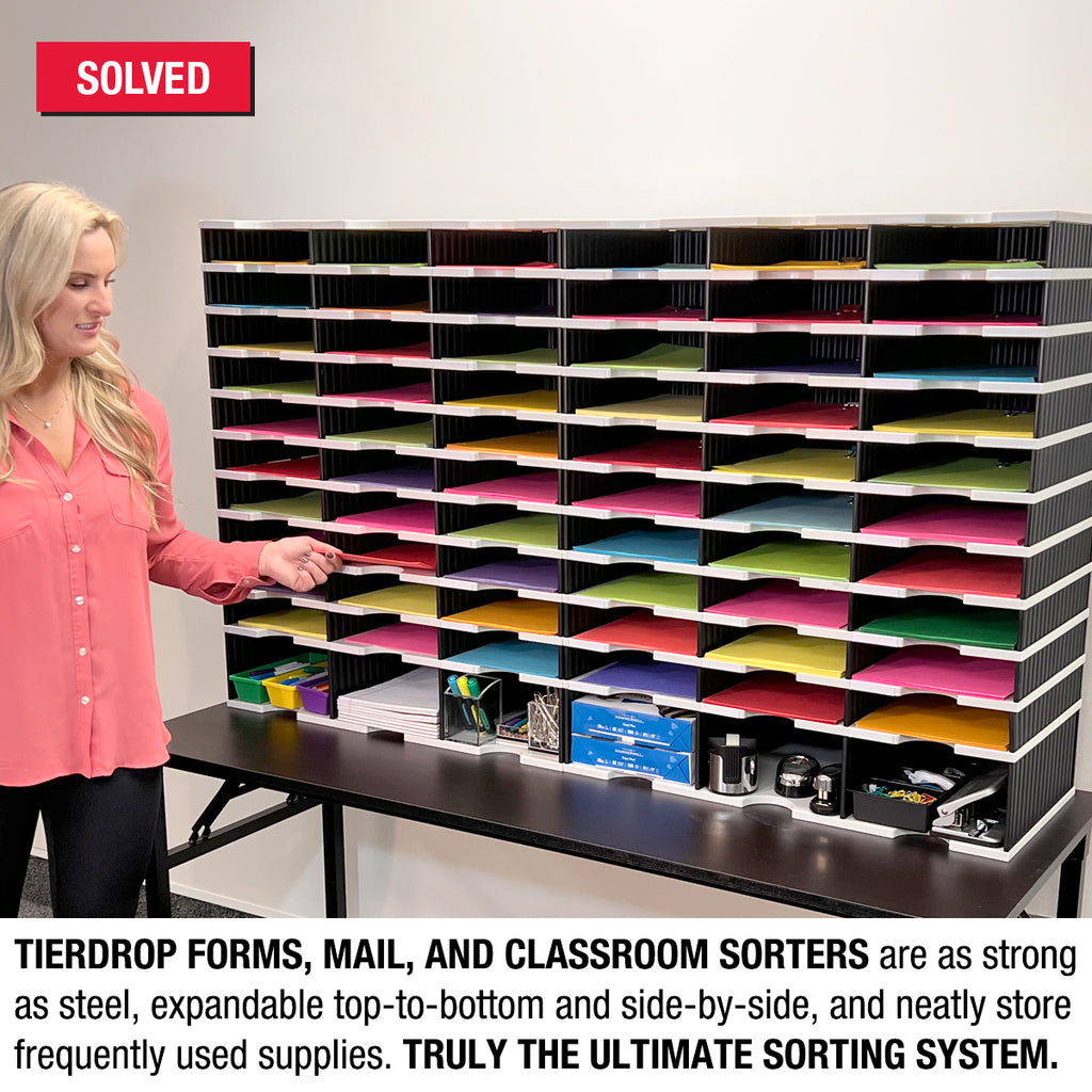 TierDrop PLUS 60-Slot with Riser Storage Base, 57"w Sorter| Ultimate Office