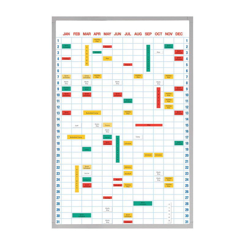 36"w x 48"h Full-Year Magnetic Strip Board Kit | Ultimate Office