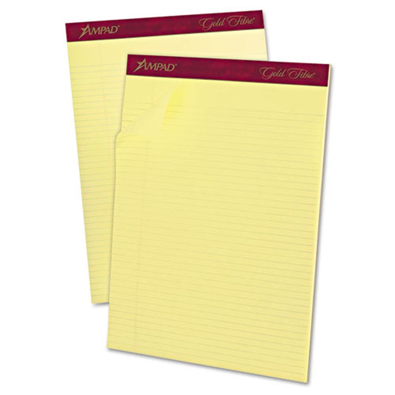 Gold Fiber Writing Pads, Narrow Rule, Ltr Paper | Ultimate Office