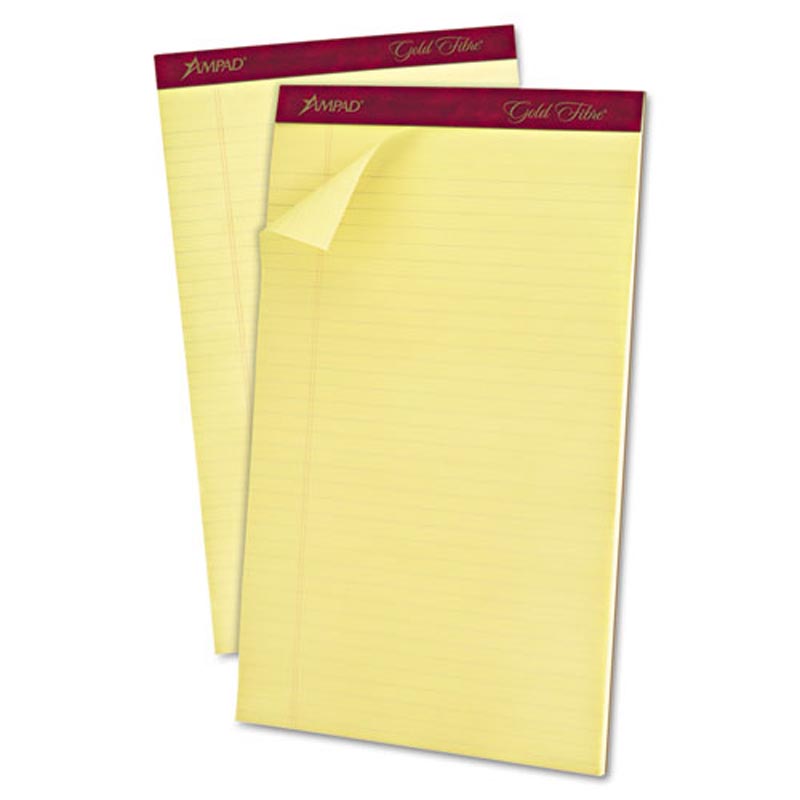 Gold Fiber Writing Pads, Wide Rule, Lgl 16# Paper | Ultimate Office