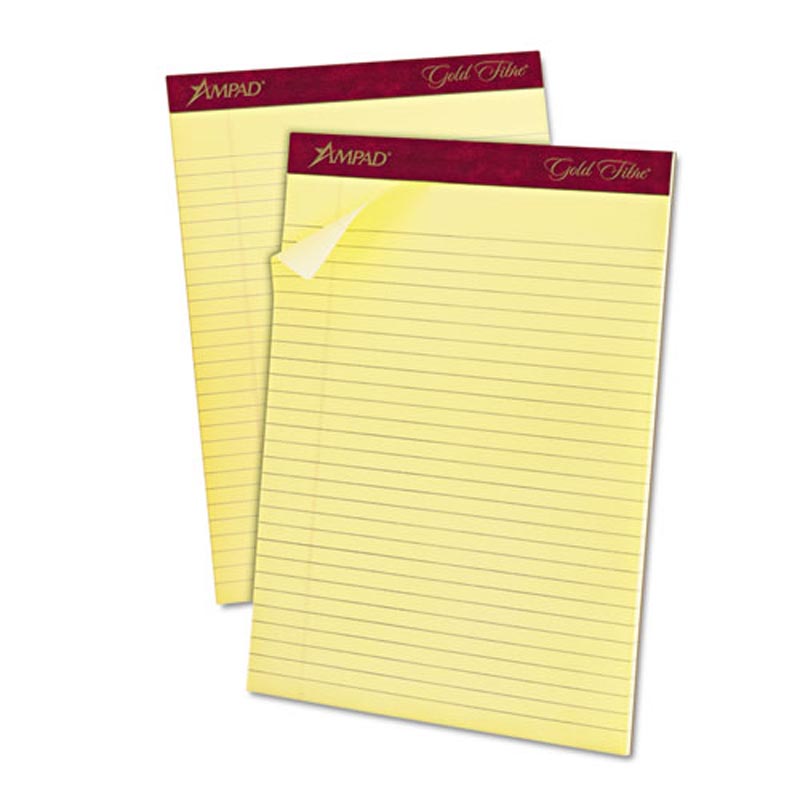Gold Fiber Writing Pads, Wide Rule, Ltr 16# Paper | Ultimate Office