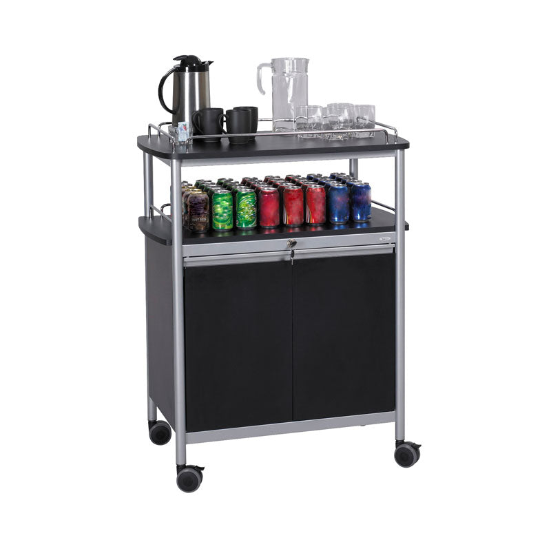 Mobile Beverage Cart - Black | Ultimate Office