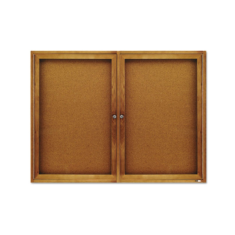 Enclosed Indoor Cork Bulletin Board w/ Doors | Ultimate Office