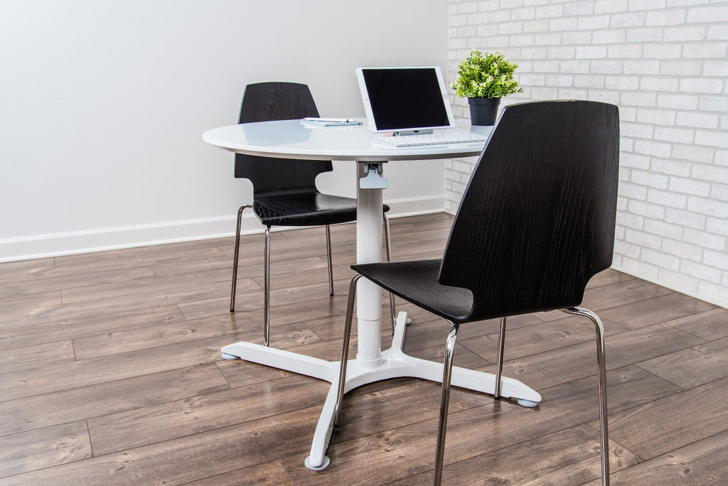 36" Pneumatic Height Adjustable Round Café Table | Ultimate Office