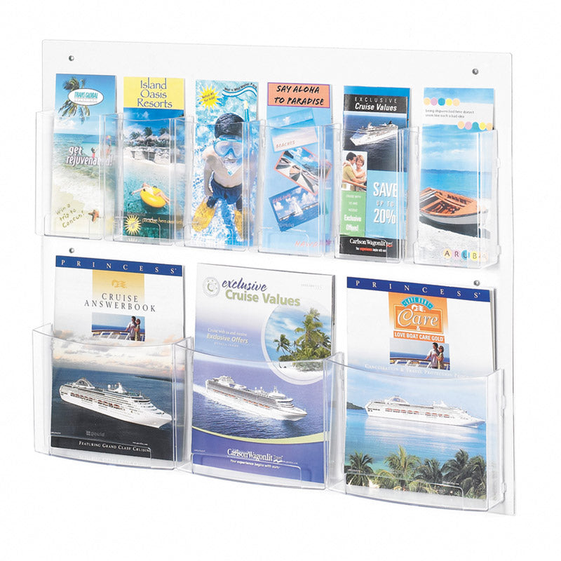 3 Magazine & 6 Pamphlet Acrylic Combination Wall Display – Ultimate Office