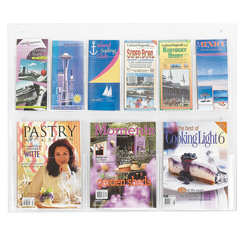 3 Magazine & 6 Pamphlet Acrylic Combination Wall Display – Ultimate Office