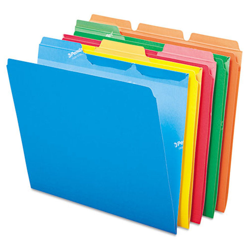 Glow Poly Top Tab File Folders 3rd-Cut Asst Neon Clrs | Ultimate Office