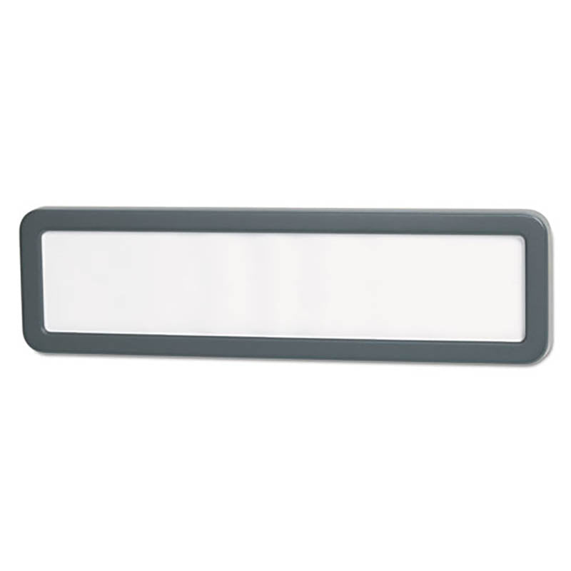 Recycled Plastic Cubicle Name Plate, Charcoal | Ultimate Office
