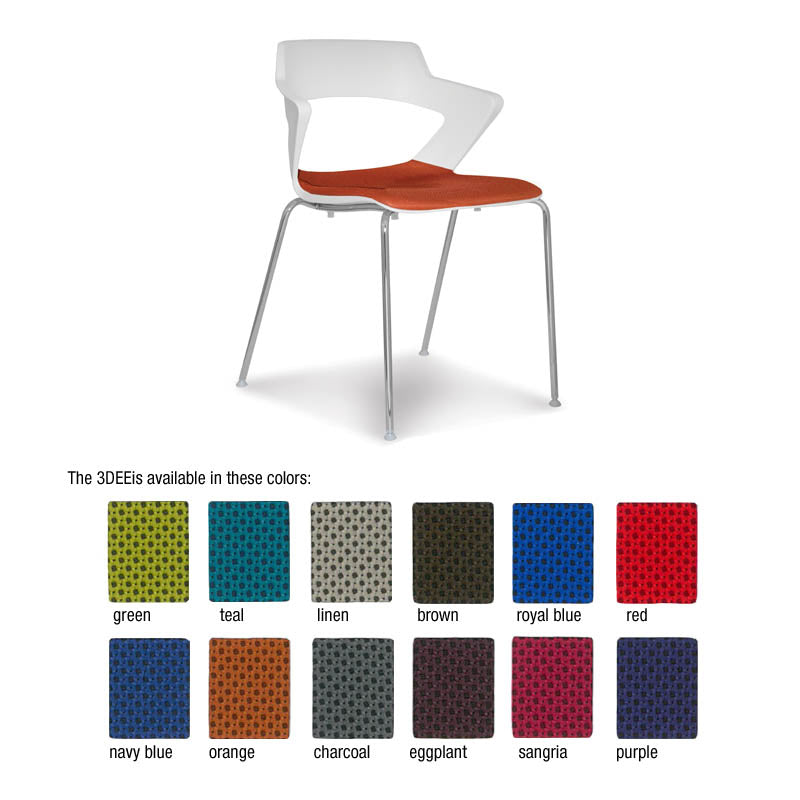 Zee Four-Leg Stacking Chair w/Upholstered Seat | Ultimate Office